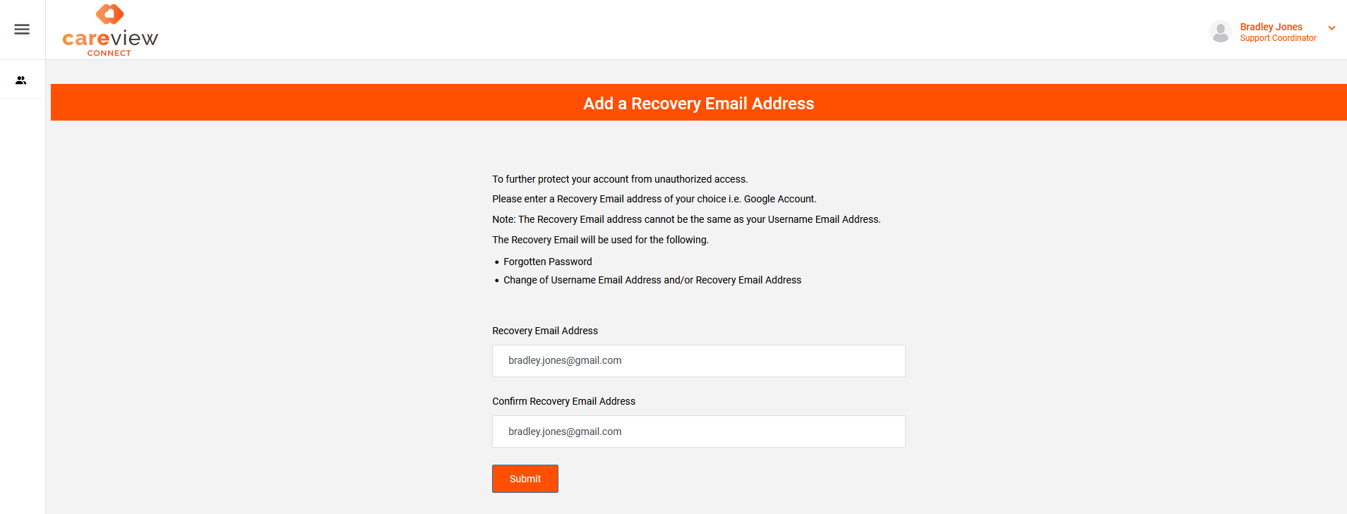 Reset A Careview Connect Password