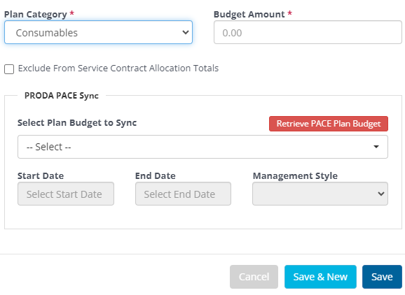 How to create new PACE Plan budgets via the PACE API